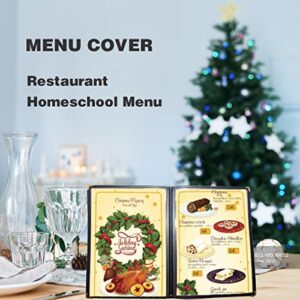 2PCS Menu Covers 8.5" x 11" Restaurant Menu Holder 4 Page 8 View Transparent Menu Sleeve,Fits A4 Size Paper for Restaurant Menu Home Project Office Daily Paper Chores and etc(Black)