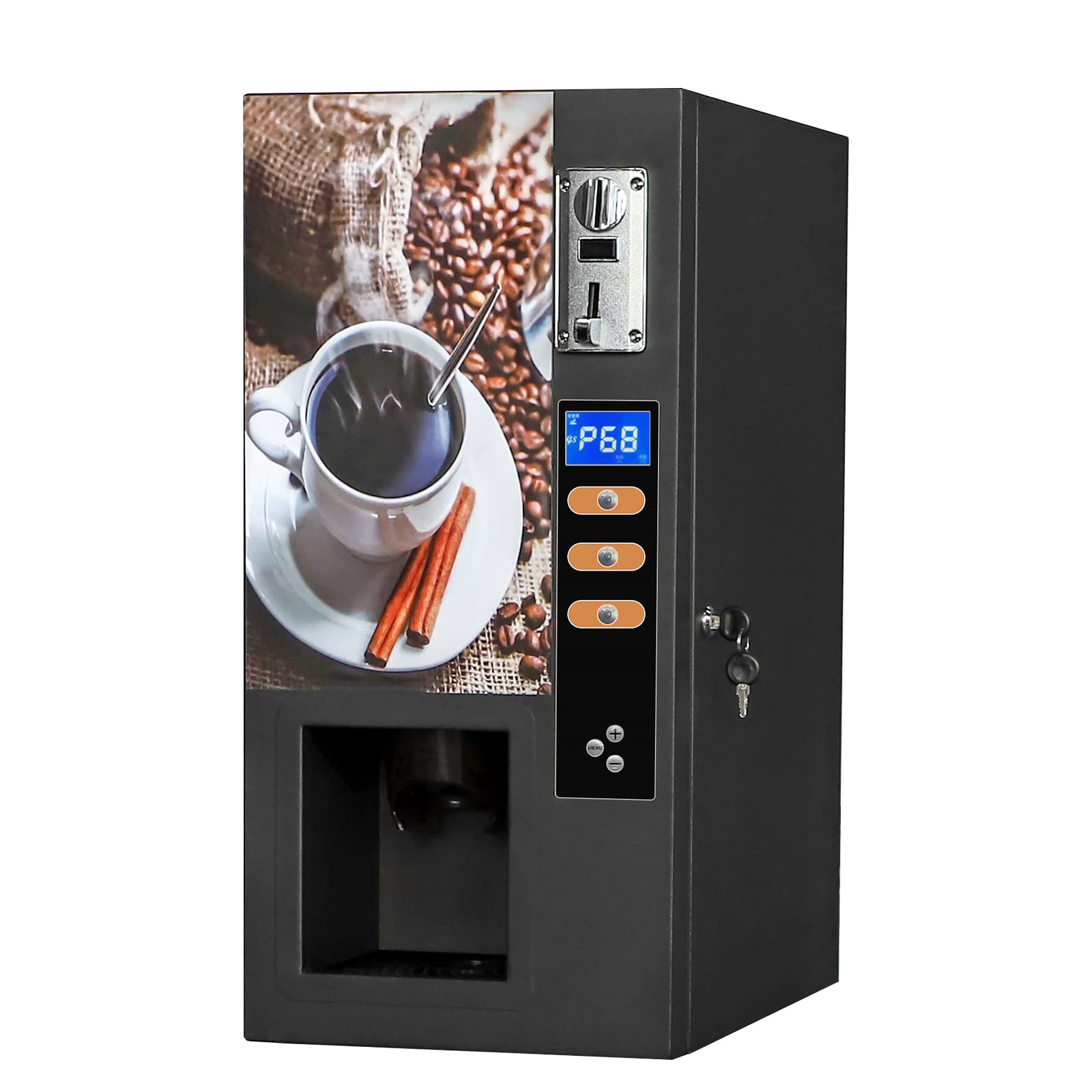 RXFSP Smart Commercial Fully Automatic Table type Self Coin Payment 3 Flavor Instant Hot Coffee Vending Machine Tea Milk