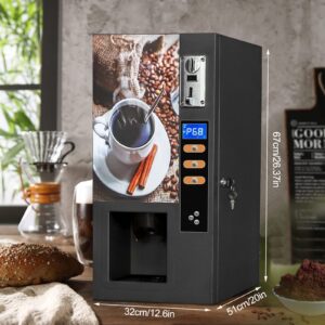 RXFSP Smart Commercial Fully Automatic Table type Self Coin Payment 3 Flavor Instant Hot Coffee Vending Machine Tea Milk