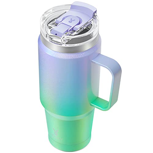 Meoky 32oz Tumbler with Handle, Stainless Steel Travel Mug with 2-in-1 Straw and Sip Lid, Vacuum Insulated Coffee Mug, 100% Leak Proof, Keeps Cold for 24 Hours or Hot for 8 Hours (Fairyland)