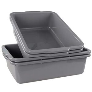 jekiyo 32 l large commercial bus tubs, gray bus tote box restaurant, 4 packs