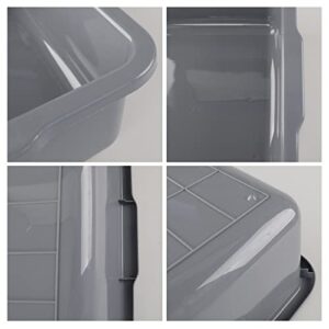 Jekiyo 32 L Large Commercial Bus Tubs, Gray Bus Tote Box Restaurant, 4 Packs