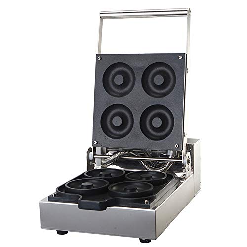 Donut Maker Machine 4 Pieces Electric Doughnut Baker Maker Machine 110V 1100W Commercial Use Nonstick, Temperature 122-572℉,Commercial Waffle for Restaurant and Home Use