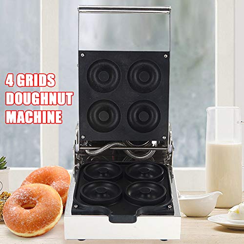 Donut Maker Machine 4 Pieces Electric Doughnut Baker Maker Machine 110V 1100W Commercial Use Nonstick, Temperature 122-572℉,Commercial Waffle for Restaurant and Home Use