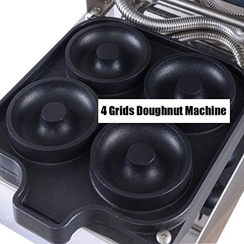 Donut Maker Machine 4 Pieces Electric Doughnut Baker Maker Machine 110V 1100W Commercial Use Nonstick, Temperature 122-572℉,Commercial Waffle for Restaurant and Home Use