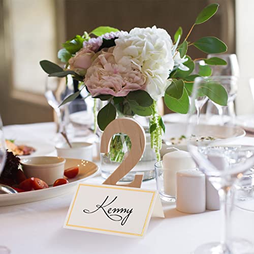 KraftiSky 100 Pack Place Cards for Table Setting with Gold Foil Border Table Tent Cards for Seating Perfect for Weddings, Dinner Parties, Banquets 2” x 3.5”