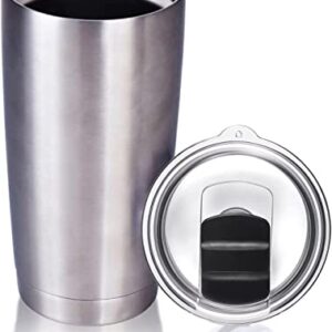 20oz Magnetic Tumbler Lid, BAKDIK 2 Pack Tumbler Replacement Lids for YETI Rambler, Ozark Trail, Old Style Rti, Replacement Magnetic Slider, Magnetic Spill Proof Tumbler Cover