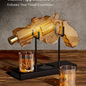 Gifts for Men Dad, Kollea 9 Oz Whiskey Decanter Set with 2 Oz Glasses, Unique Dad Birthday Gift Ideas from Daughter Son, Funny Military Retirement Present, Cool Liquor Dispenser for Home Bar