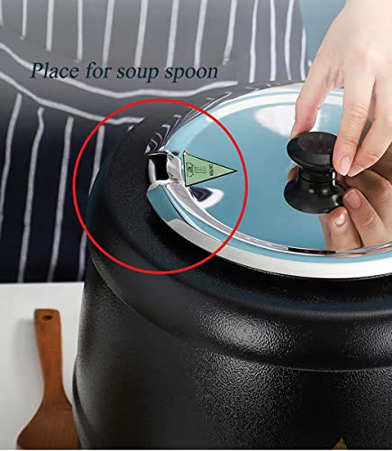 Commercial Soup Kettle Warmer,11 Qt Countertop Food Kettle Warmer with Hinged Lid and Detachable Stainless Steel Insert Pot for Restaurant, Party, Buffet, Catering