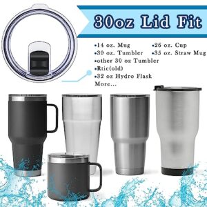 30 oz Tumbler Lid for YETI Rambler Magnetic Slider Lid Splash Resistant Replacement Lid for 30 oz Tumbler, 14 oz Mug and 35 oz Straw Mug, Ozark Trail Old Style RTIC Tumbler, BPA Free (2 Pack)