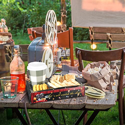 Nezyo 30 Pcs Movie Night Snack Trays Disposable Movie Trays Movie Night Supplies Snack Boxes Movie Theater Decor Cardboard Snack Holder for Cinema Party Favors Food Popcorn Drink Candy Decorations