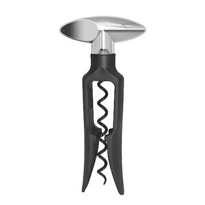 oggi wine bottle opener, self pulling corkscrew - self-centering non-stick wine opener cork screwer, effortless wine corker - black 8.5"