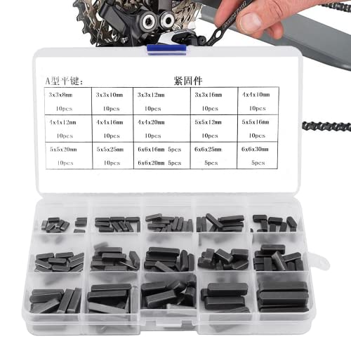 Watris Veiyi Parallel Square Stock Key, Shaft Feather Key, Key Stock Assortment, Parallel Drive Shaft Keys Sets, Pump Shaft Key, Flywheel Keys, Keyway Stock, Keyway Tension (140PCS)