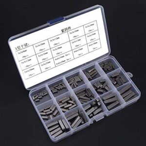 Watris Veiyi Parallel Square Stock Key, Shaft Feather Key, Key Stock Assortment, Parallel Drive Shaft Keys Sets, Pump Shaft Key, Flywheel Keys, Keyway Stock, Keyway Tension (140PCS)