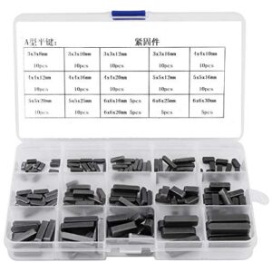 Watris Veiyi Parallel Square Stock Key, Shaft Feather Key, Key Stock Assortment, Parallel Drive Shaft Keys Sets, Pump Shaft Key, Flywheel Keys, Keyway Stock, Keyway Tension (140PCS)