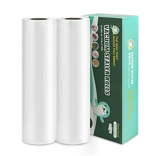 Happy Seal Vacuum Sealer Bags Rolls 11"x16' 2Pack, Seal a Meal, Commercial Grade, BPA Free Heavy Duty Great for Food Storage, Meal Prep or Sous Vide