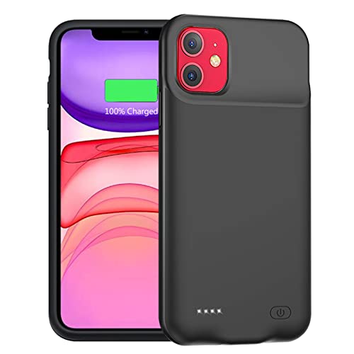 LALKS Battery Case for iPhone 11, Upgraded 7000mAh Portable Protective External Battery Pack Charging Case Compatible with iPhone 11 (6.1 inch) Rechargeable Extended Battery Charger Case (Black)