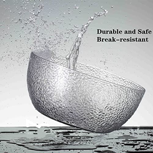 Qxbekmor Large Acrylic Salad Bowls 130 oz, Serving Bowls for Fruits, Popcorn, Chips, Dips, Condiments, Break-Resistant Set of 2, Clear Circular