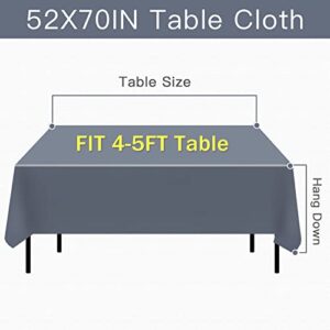 Vonabem 100% Waterproof Rectangle PVC Tablecloth, Vinyl Table Cloth Cover with Flannel Backing Oil Spill Proof Wipeable Table Cloths for Indoor Outdoor (Coffee Line,52X70IN)