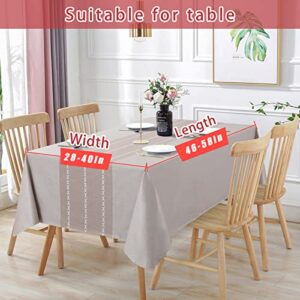 Vonabem 100% Waterproof Rectangle PVC Tablecloth, Vinyl Table Cloth Cover with Flannel Backing Oil Spill Proof Wipeable Table Cloths for Indoor Outdoor (Coffee Line,52X70IN)