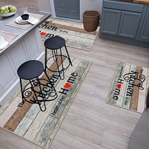 Ileading Kitchen Rugs Sets 3 Piece with Runner Soft Kitchen Floor Mat Farmhouse Kitchen Carpets and Rugs Non Slip Washable for Bathroom Entryway Indoor Front Door Laundry