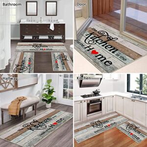 Ileading Kitchen Rugs Sets 3 Piece with Runner Soft Kitchen Floor Mat Farmhouse Kitchen Carpets and Rugs Non Slip Washable for Bathroom Entryway Indoor Front Door Laundry