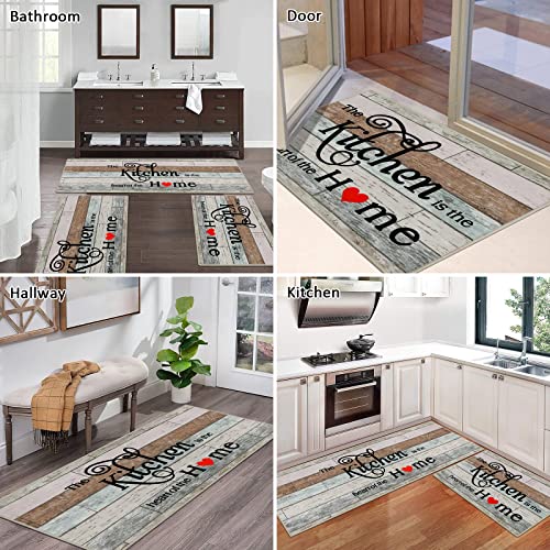 Ileading Kitchen Rugs Sets 3 Piece with Runner Soft Kitchen Floor Mat Farmhouse Kitchen Carpets and Rugs Non Slip Washable for Bathroom Entryway Indoor Front Door Laundry