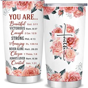 Christian Tumbler Gifts for Women, Religious Gifts, Inspirational Gifts with Bible Verse God - Mothers Day, Birthday Gifts for Her, Best Friend, Sister, Coworker, Mom - 20oz Faith God Tumbler