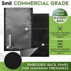 The Kind Bag Vacuum Seal Bags for Food; Food Grade, BPA Free & Freezer Safe; Airtight, Odor Free and Moisture Free; Commercial Grade 5mil Clear & Black; 11.5x24 inch Pre Cut Bags (100 ct)