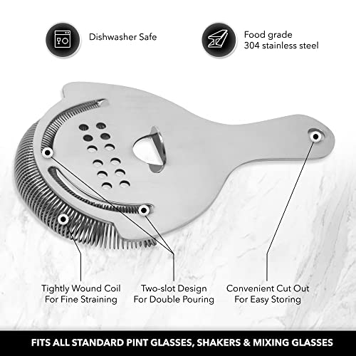 The Art of Craft Hawthorne Strainer: Stainless Steel Cocktail Strainer for Home Bar and Professional Bartenders