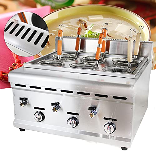 NG NOPTEG Commercial Noodle Cooker Machine, 6 Basket Pasta Cooking Machine with Filter, Noodle Pasta Desktop Cooker Machine,30-110°C Adjustable