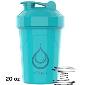 diliqua -4 PACK- 20 oz Shaker Bottles for Protein Mixes | BPA-Free & Dishwasher Safe | 4 small protein shaker bottle | Shaker Cups for protein shakes | Blender Shaker Bottle Pack