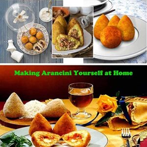 Arancini Maker Mold,160 Grams DIY Rice Ball Mold,Multipurpose Rice Ball Maker Shake,Homemade Stuffed Meat Point Ball for Kitchen Sushi Tool (Cone+Round)