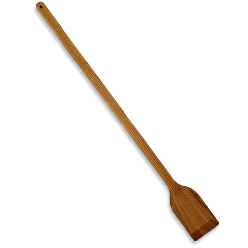 36-in Beech Heavy Duty Wooden Mixing Paddle - Made in Ukraine - Handle Long Stir for Cooking Cajun Crawfish Boil and Brewing Beer - Stirring Spatula for Brewing, Mixing, Grill, Camping in Big Stock Pots