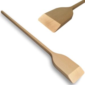 36-in Beech Heavy Duty Wooden Mixing Paddle - Made in Ukraine - Handle Long Stir for Cooking Cajun Crawfish Boil and Brewing Beer - Stirring Spatula for Brewing, Mixing, Grill, Camping in Big Stock Pots