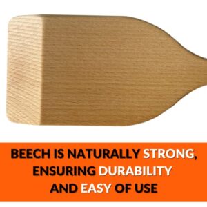 36-in Beech Heavy Duty Wooden Mixing Paddle - Made in Ukraine - Handle Long Stir for Cooking Cajun Crawfish Boil and Brewing Beer - Stirring Spatula for Brewing, Mixing, Grill, Camping in Big Stock Pots