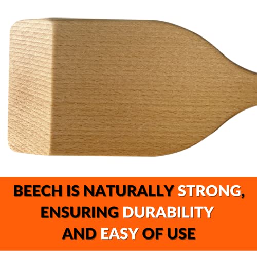 36-in Beech Heavy Duty Wooden Mixing Paddle - Made in Ukraine - Handle Long Stir for Cooking Cajun Crawfish Boil and Brewing Beer - Stirring Spatula for Brewing, Mixing, Grill, Camping in Big Stock Pots