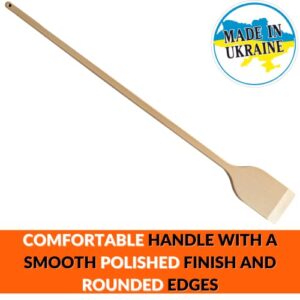 36-in Beech Heavy Duty Wooden Mixing Paddle - Made in Ukraine - Handle Long Stir for Cooking Cajun Crawfish Boil and Brewing Beer - Stirring Spatula for Brewing, Mixing, Grill, Camping in Big Stock Pots