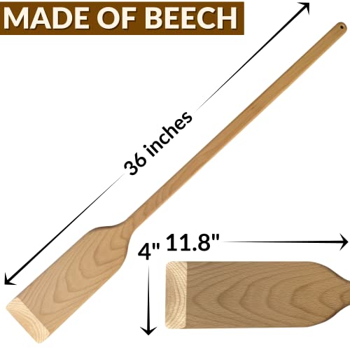 Giant Wooden Mixing Paddle 36-in Beech Heavy Duty - Made in Ukraine - Stirring Spatula for Brewing Handle Long Stir for Cooking Cajun Crawfish Boil Grill Mixing Camping in Big Stock Pots Brewing Beer