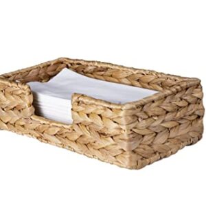 Bezoval Water Hyacinth Napkin Holders For Kitchen And Bathroom, Guest Towel Holder Tray For Bathroom, Paper Napkin Holder, Napkin Holder Flat, Wicker Bathroom Accessories, Paper Hand Towel Holder