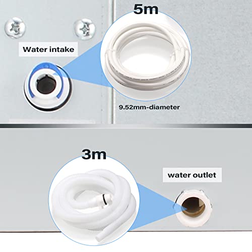 Antarctic Star Commercial Ice Maker Machine Freezer Large Storage 352lbs/24H 40 Square Ice Cubes in 20 Minutes Ice Scoop Water Inlet Pipe Draining Pipe 24-Hour Timer Self-Cleaning for Bar Restaurant…