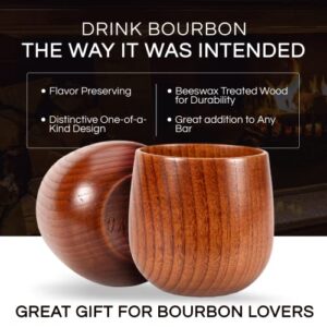 Oaksip The Original Wooden Bourbon Drinking Glass Bourbon Gifts for Men | Finished Wooden Old Fashioned Glass | Great Whiskey Gifts for Men, Dad, or Brother | Perfect Gifts For Men Who Have Everything