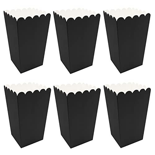 36 Pcs Popcorn Boxes Mini Paper Popcorn Box Cardboard Popcorn Container for Party, Black