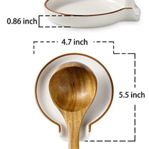 Getstar Spoon Rest for Stove Top, Ceramic Spoon Holder for Kitchen Counter (W4.7"), Farmhouse Decor, Dishwasher Safe