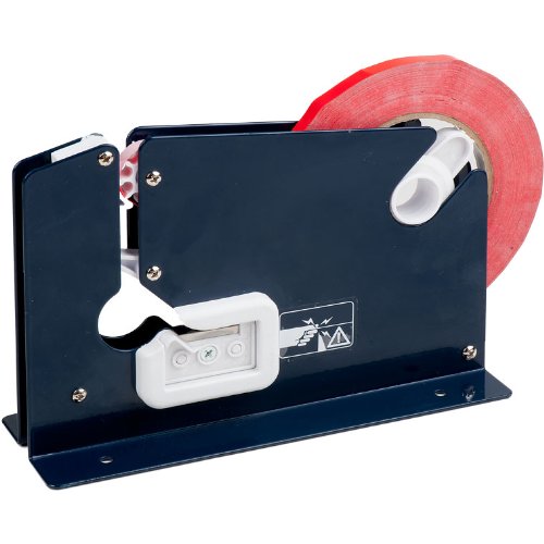 Tach-It E7R Steel Tape Bag Sealer with Bag Trimmer & TapeCase 3/8-72-414W TC414 0.375" X 72YD White - UPVC,White Bag Sealing Tape,3/8" Wide,72 yd. Length,White (1 ROLL)