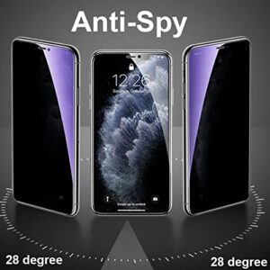 BWEDXEZ 3 PCS Anti-Blue Privacy Tempered Glass Anti-Spy Screen Protector Anti-Peeping Film Suit for iPhone XR/iPhone 11, 6.1 inch 9H Hardness Anti-scratch (Blue)