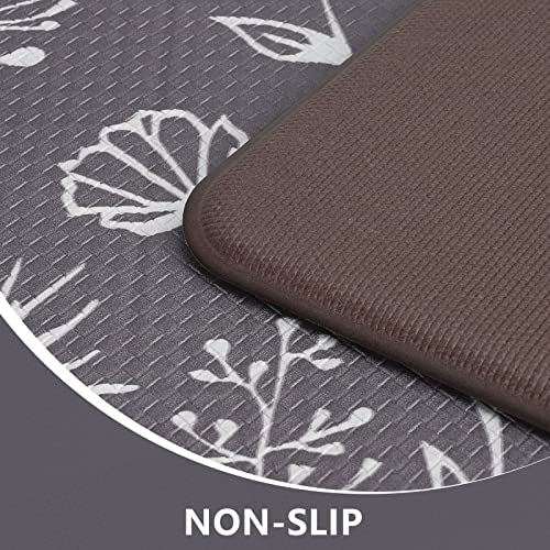 ASPMIZ Farmhouse Kitchen Mat Set Anti Fatigue 2 Piece, Non-Skid Waterproof Kitchen Mats and Rugs Cushioned, Washable Kitchen Rug Flowers Floor Comfort Mats for Kitchen Home, 17'' x 47'' + 17'' x 30''