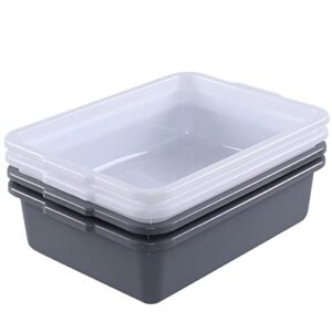 innouse small commercial bus tub box, 8 liter plastic utility bus box, 4-pack