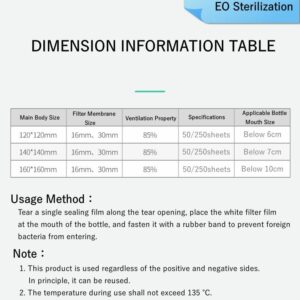 High Temperature Resistant Tissue Culture Sealing Film Triangular Flask Conical Flask Sterile Culture Container Breathing Film Sterile Sealing Film for Chemical Laboratory (12*12cm(MF16mm),250sheets)