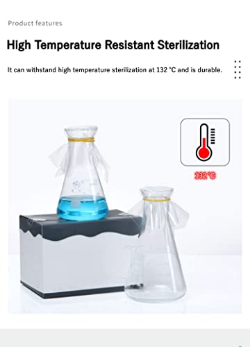 High Temperature Resistant Tissue Culture Sealing Film Triangular Flask Conical Flask Sterile Culture Container Breathing Film Sterile Sealing Film for Chemical Laboratory (12*12cm(MF16mm),250sheets)